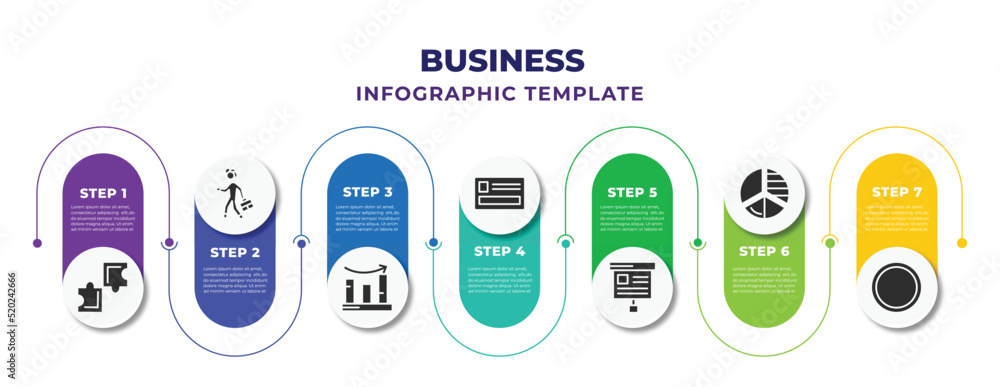 business infographic design template with puzzle game piece, employee ...