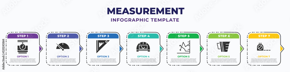 measurement infographic design template with groceries store scale ...