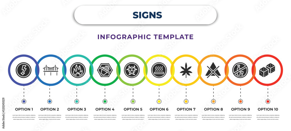 Vektorová grafika „signs infographic design template with lightning ...