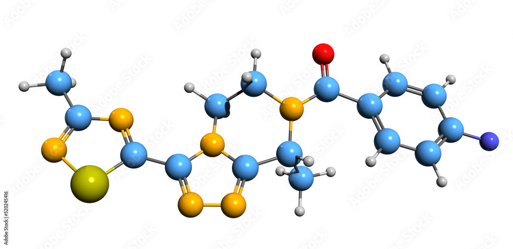 Poster 3D image of Fezolinetant skeletal formula - molecular chemical ...