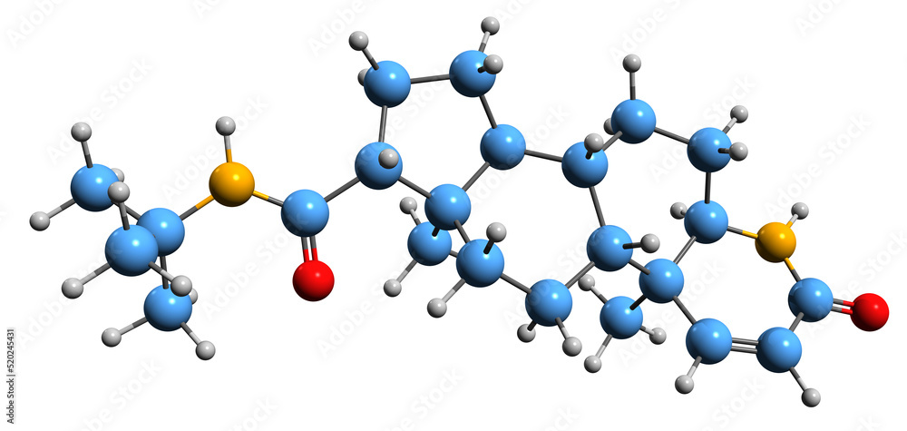3D image of Finasteride skeletal formula - molecular chemical structure ...