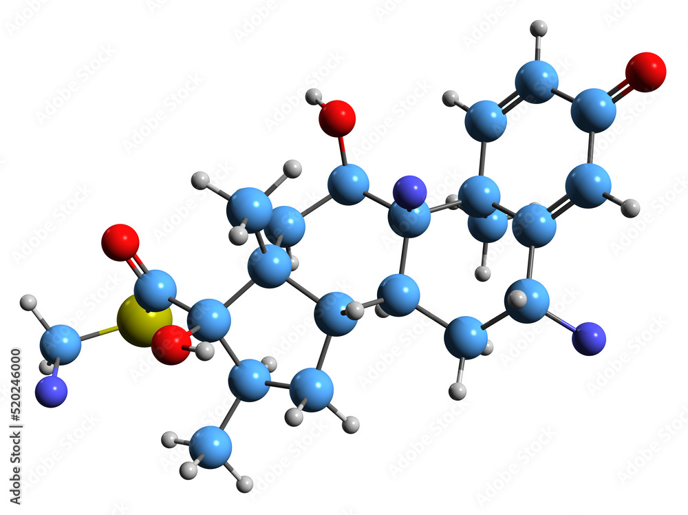 3D image of Fluticasone skeletal formula - molecular chemical structure ...