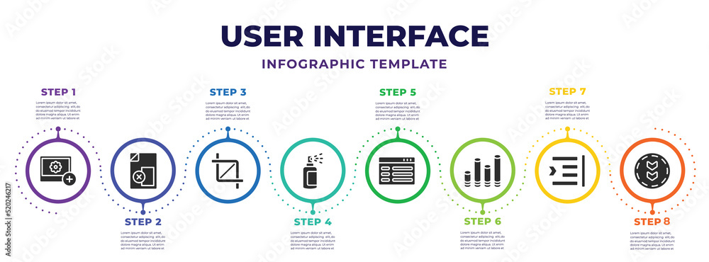 user interface infographic design template with insert picture, remove ...