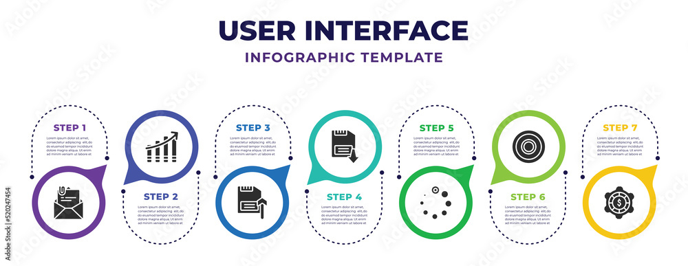 Vetor de user interface infographic design template with email opened ... Vetor de user interface infographic design template with email opened ...