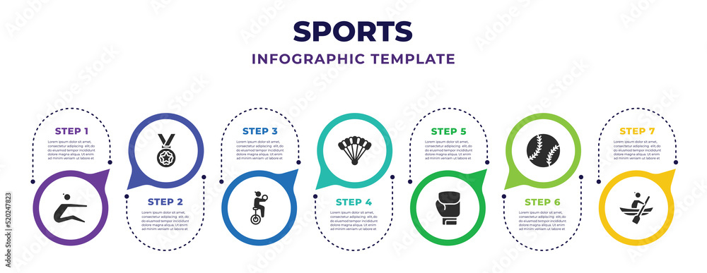 sports infographic design template with long jump, golden medal ...