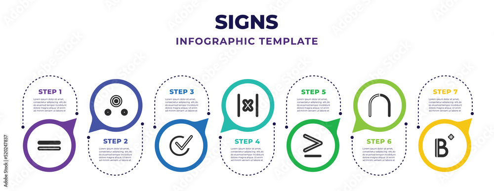 signs infographic design template with is parallel to, because, check ...