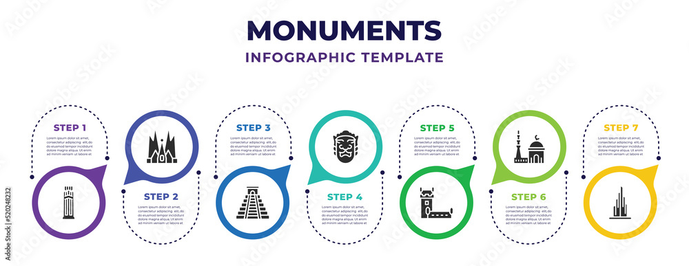 Vetor de monuments infographic design template with philippines, church ...