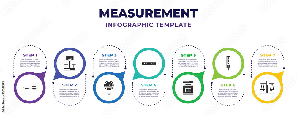 measurement infographic design template with full spoon, old scale ...