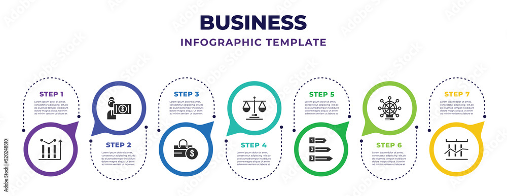 business infographic design template with business graph, woman with ...