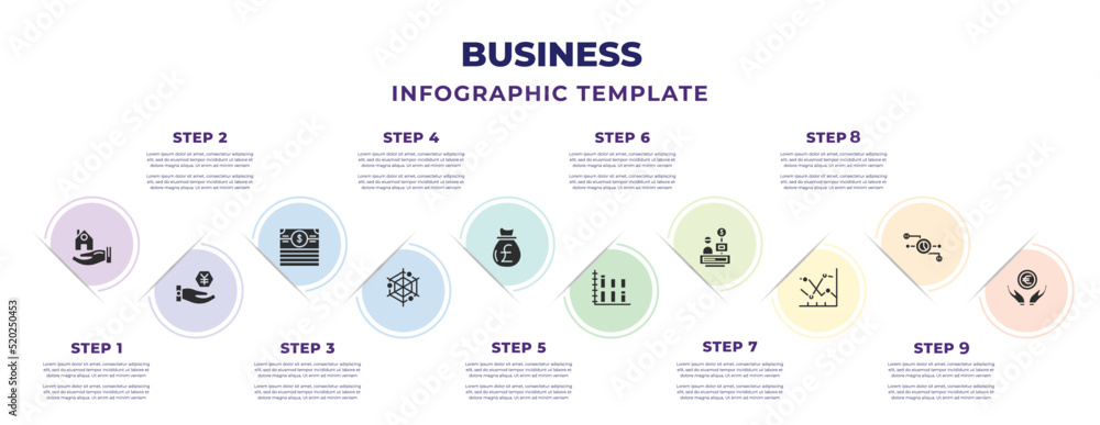 business infographic design template with real estate business house on ...
