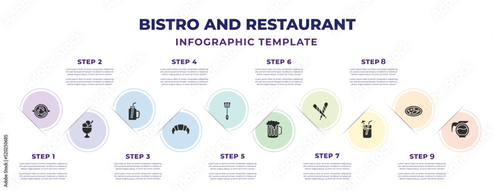 bistro and restaurant infographic design template with paella with ...