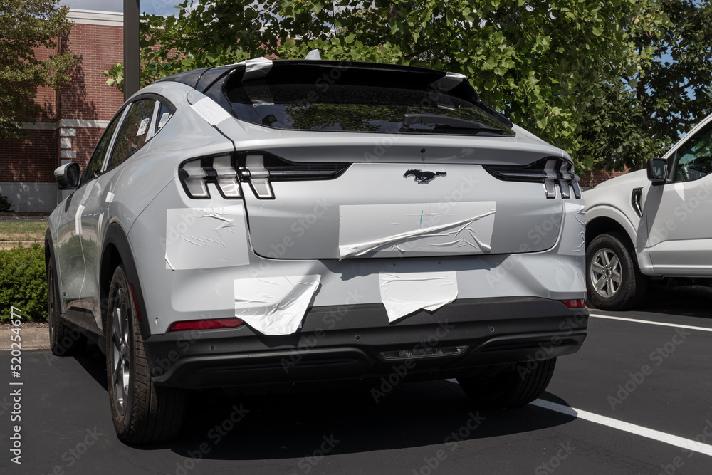 Ford Mustang Mach-E SUV display. The Mustang Mach-E is Ford's first all ...