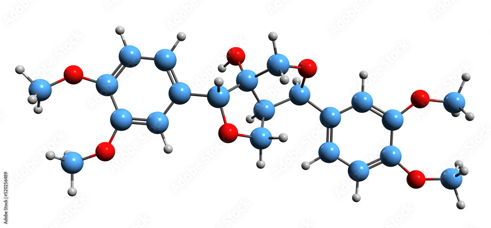 3D image of Gmelinol skeletal formula - molecular chemical structure of ...