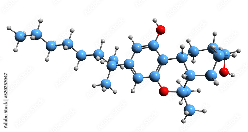3D image of HU-210 skeletal formula - molecular chemical structure of ...