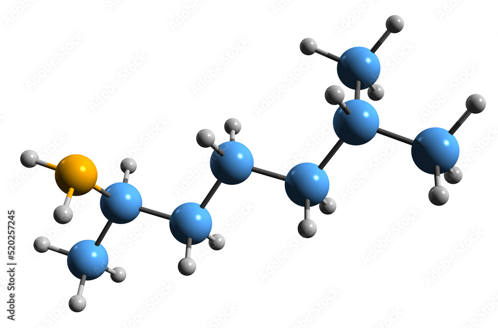 3D image of Octodrine skeletal formula - molecular chemical structure ...