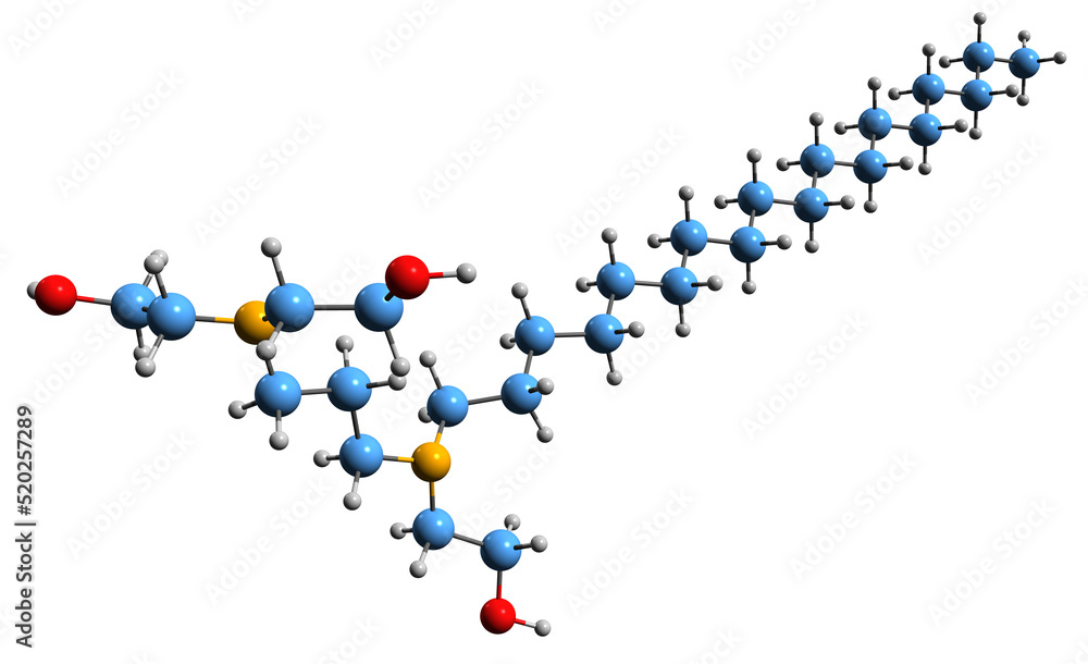 3D image of Olaflur skeletal formula - molecular chemical structure of ...