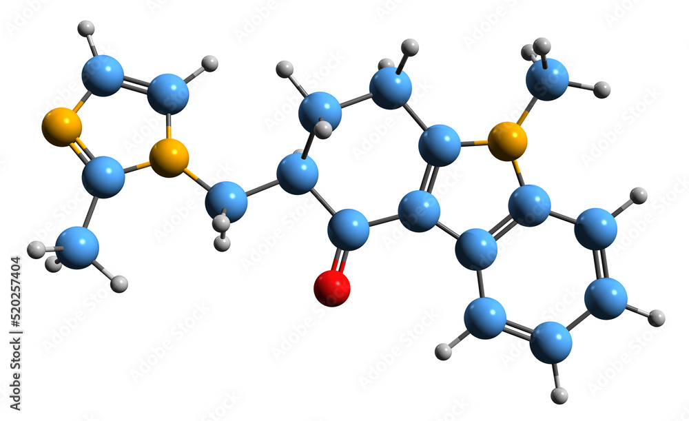 3D image of Ondansetron skeletal formula - molecular chemical structure ...