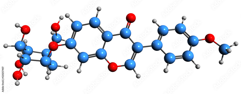3D image of Ononin skeletal formula - molecular chemical structure of ...