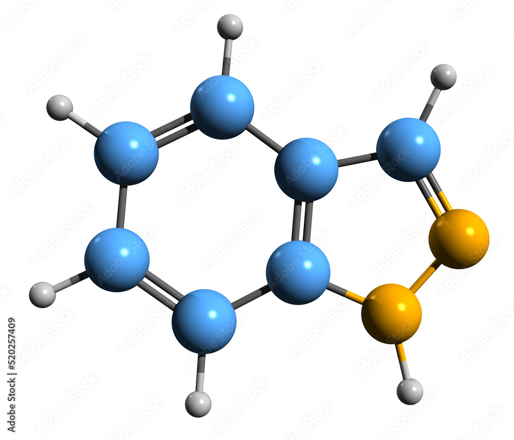 3D image of Indazole skeletal formula - molecular chemical structure of ...