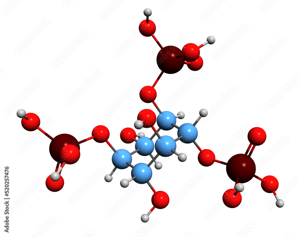3D image of Inositol trisphosphate skeletal formula - molecular ...