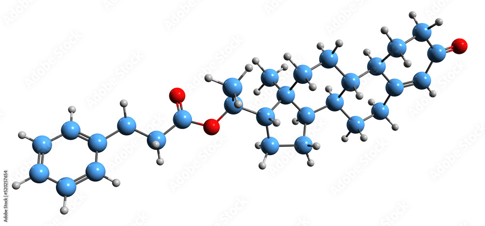 3D image of Oxogestone phenpropionate skeletal formula - molecular ...