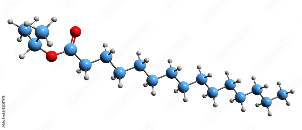 3D image of Isopropyl Myristate skeletal formula - molecular chemical ...