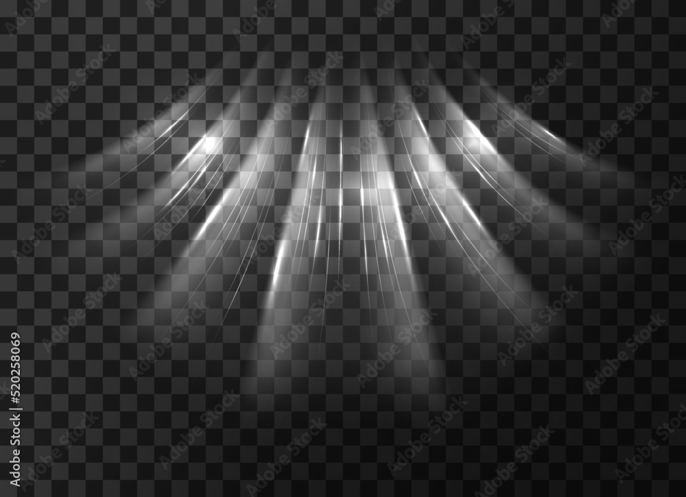 Fresh air flow from the conditioner. Light effect with white rays ...