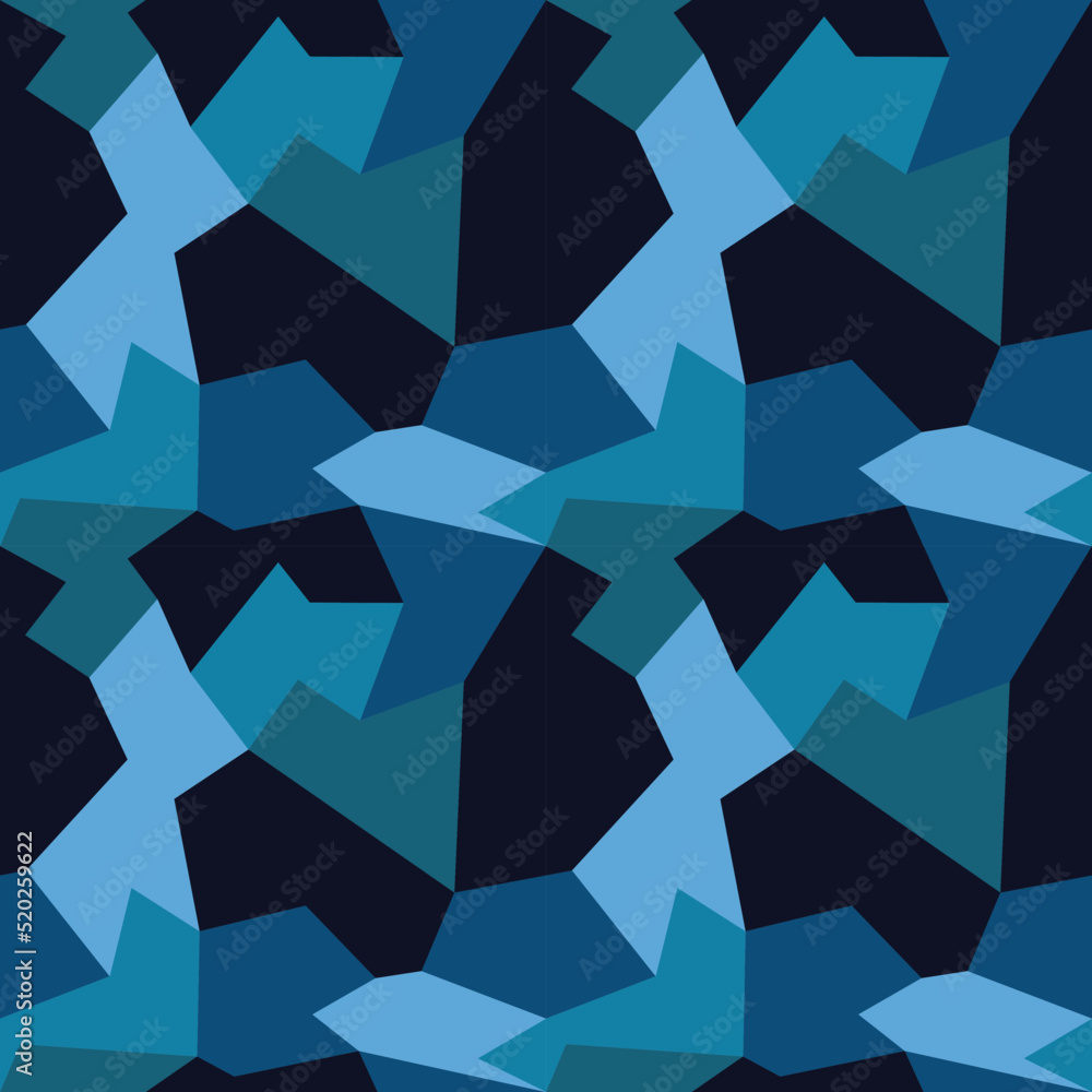 Seamless blue camo pattern .vector military background fabric textile ...
