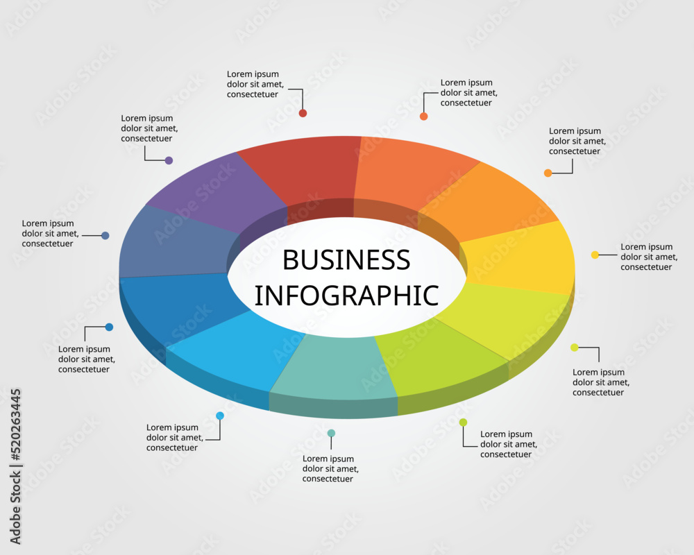 circle pie chart template for infographic for presentation for 11 ...