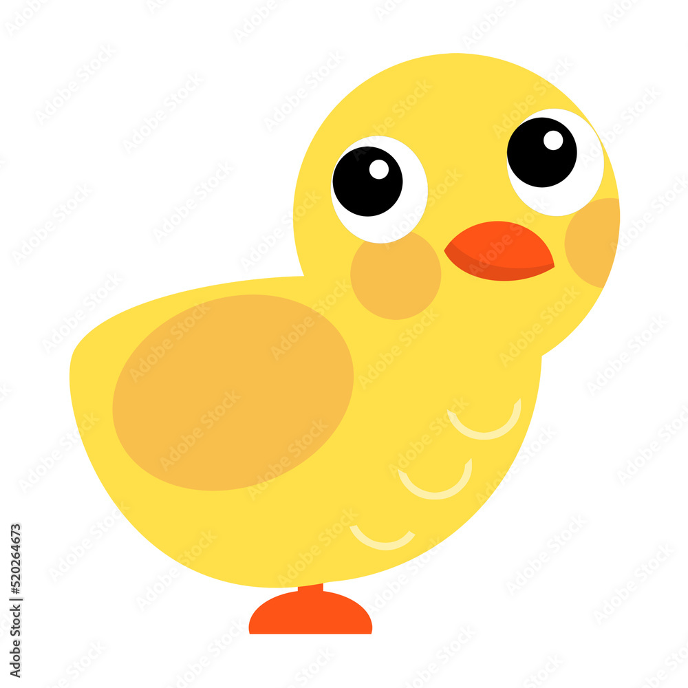 Cartoon scene with little chicken smiling illustration Stock ...