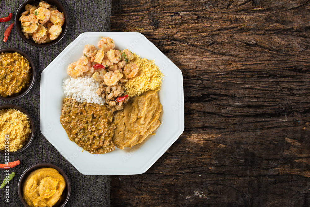 Caruru. Traditional Afro-Brazilian dish made with okra and dried shrimp ...