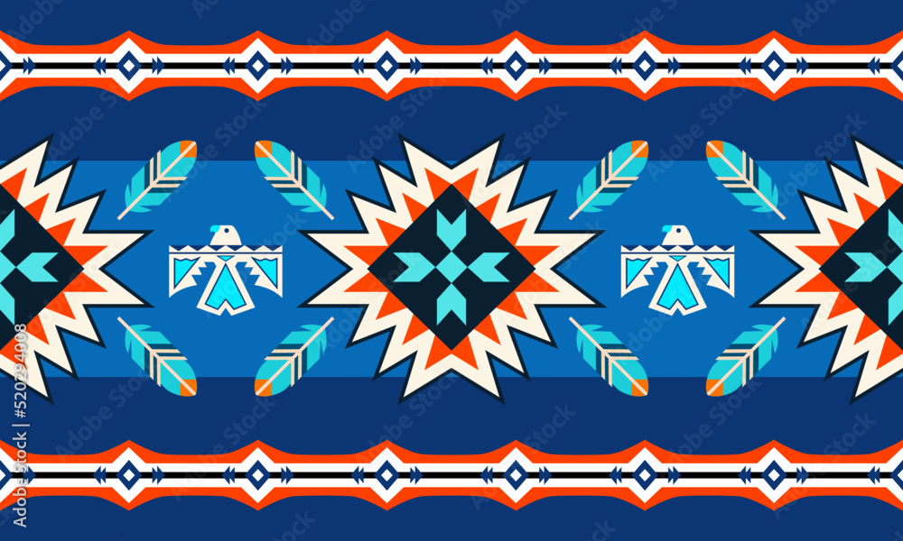 Seamless colorful geometric patterns of native american vector ...