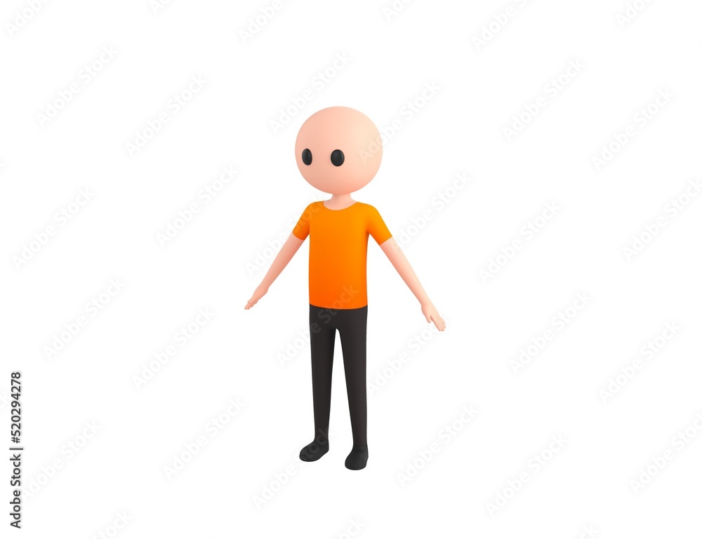 Simple Male character standing in T-Pose in 3d rendering. Stock ...
