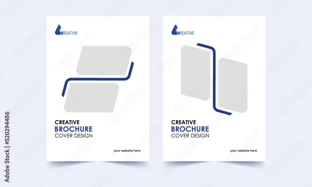 blue simple geometric brochure cover page layout design. Brochure ...