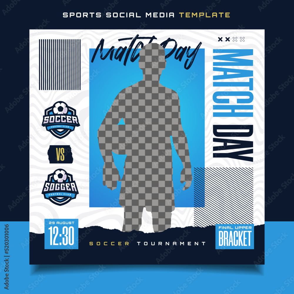 Soccer sports match day banner flyer for social media post Stock Vector ...