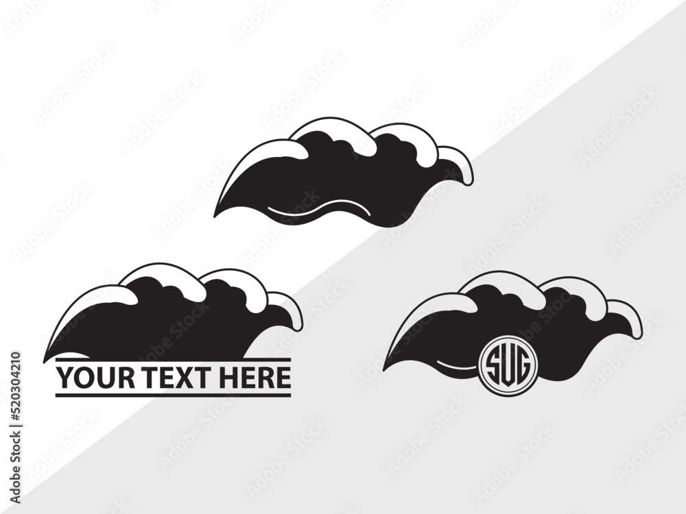 Waves Monogram SVG | Wave Svg | Ocean Waves Svg | Ocean Svg | Sea Waves ...