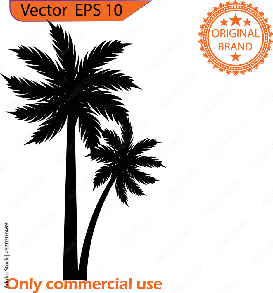 Palm tree clip art. Vector of the palm tree. Summer content ...
