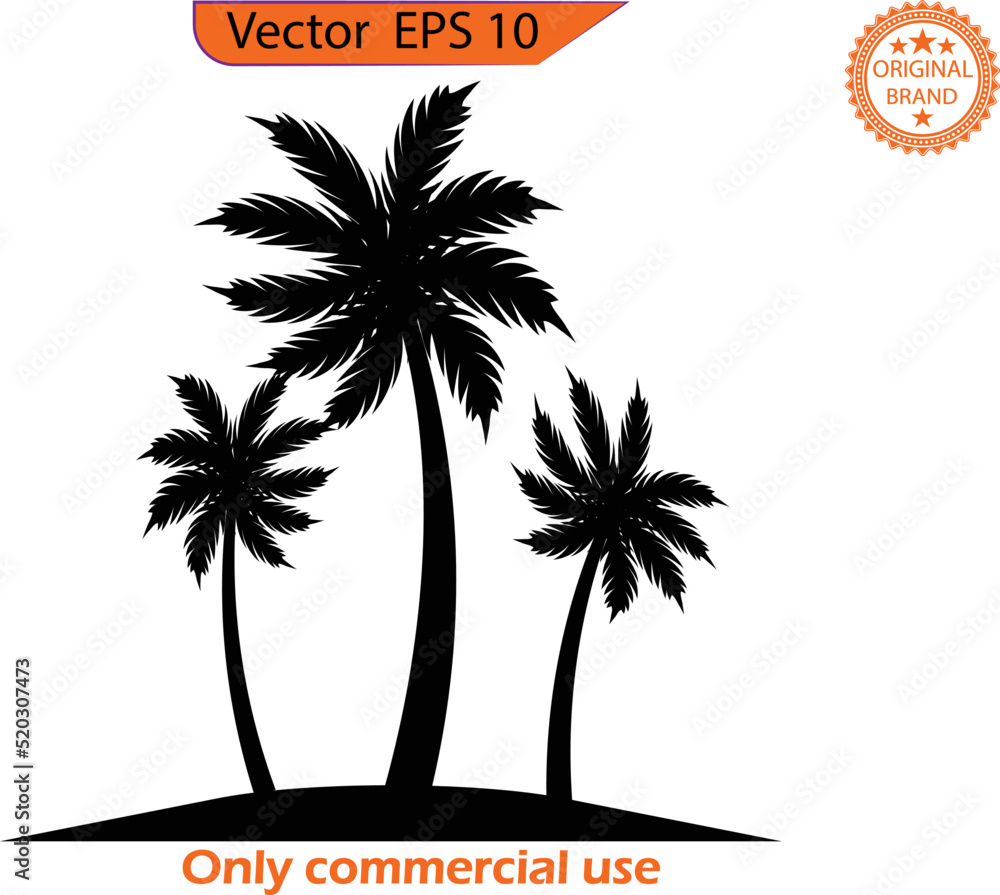 Palm tree clip art. Vector of the palm tree. Summer content ...