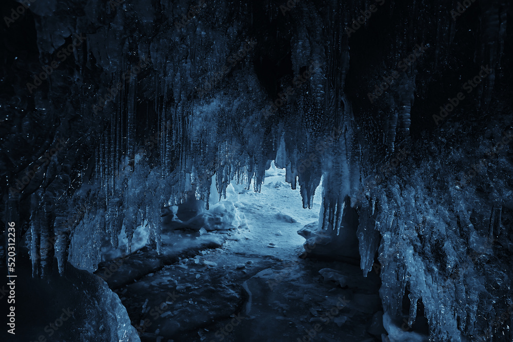 ice cave winter frozen nature background landscape Stock Photo | Adobe ...