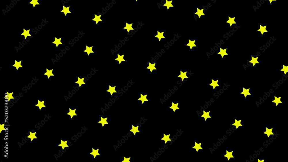 Repeating pattern of rotating stars on black background. Animation ...