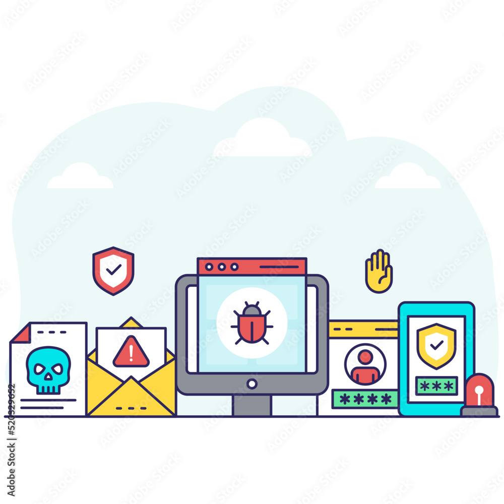 Editable design illustration of web bug Stock-Vektorgrafik | Adobe Stock