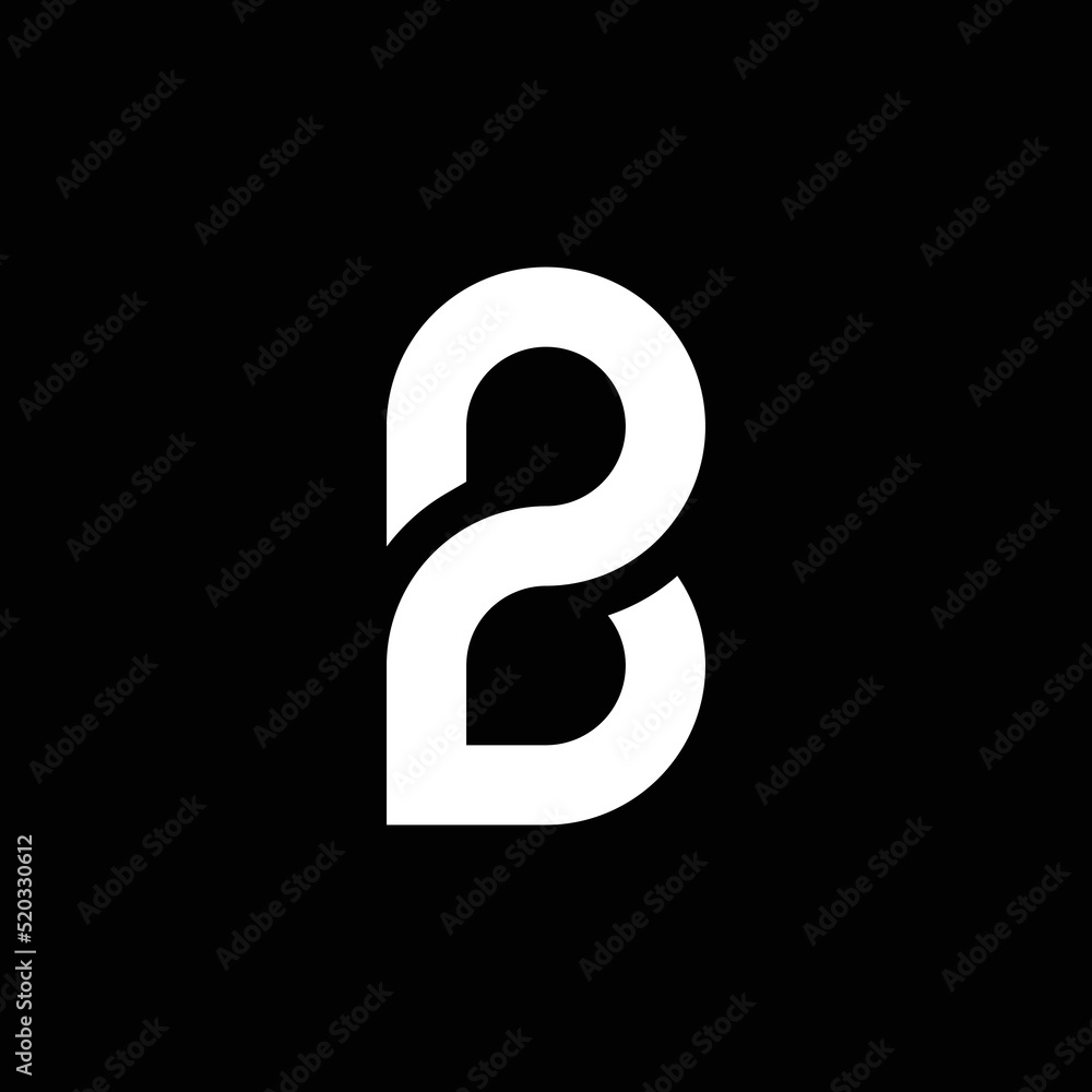 Modern letter B with overlapping line logo design Stock Vector | Adobe ...