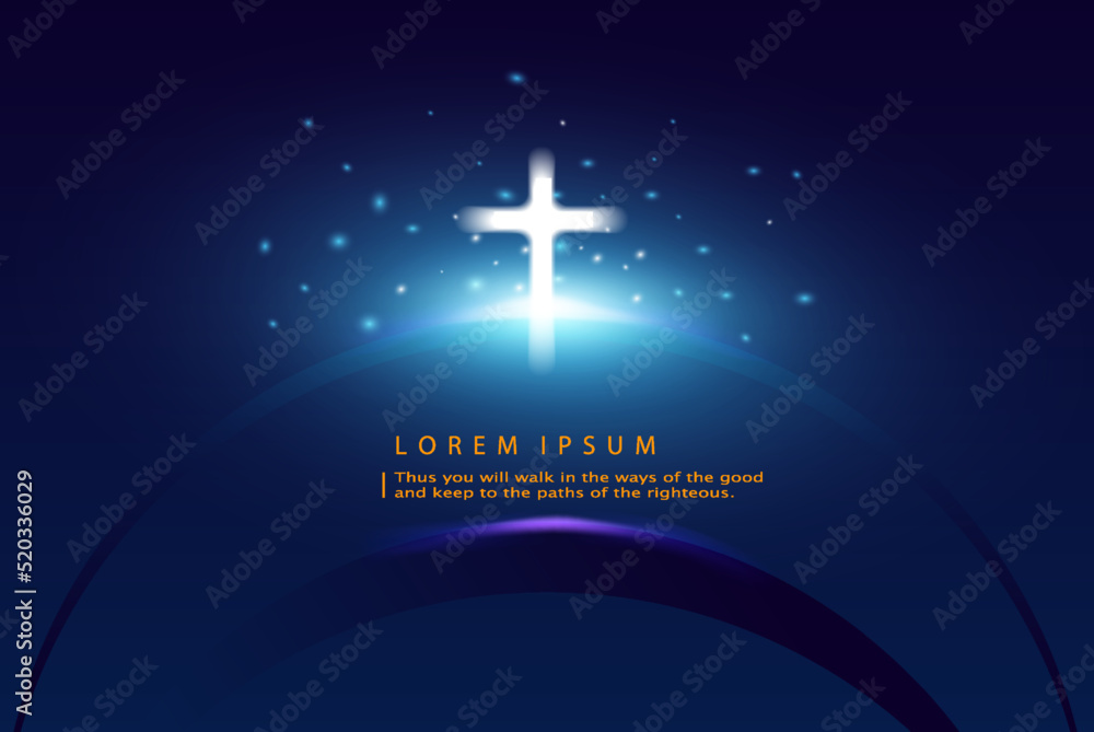 Cross Sign with Shining Light Effect. Vector illustration Stock Vector ...