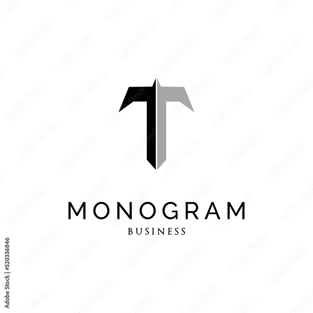 Initial letter T monogram logo design inspiration Stock Vector | Adobe ...