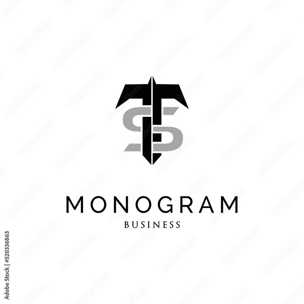 Initial letter TS monogram logo design inspiration Stock Vector | Adobe ...