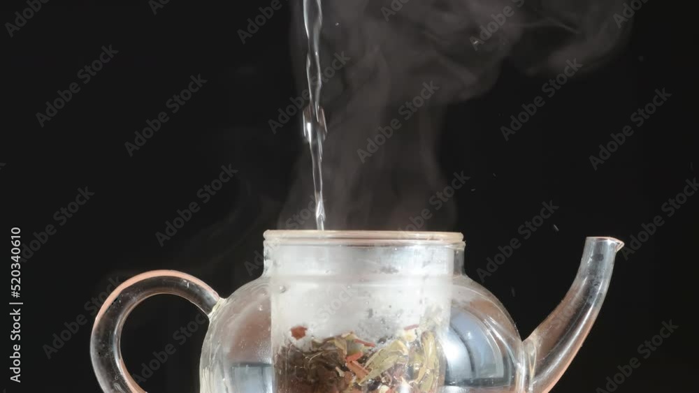 Boiling Water Jet and Teapot. A stream of boiling water pours into the ...