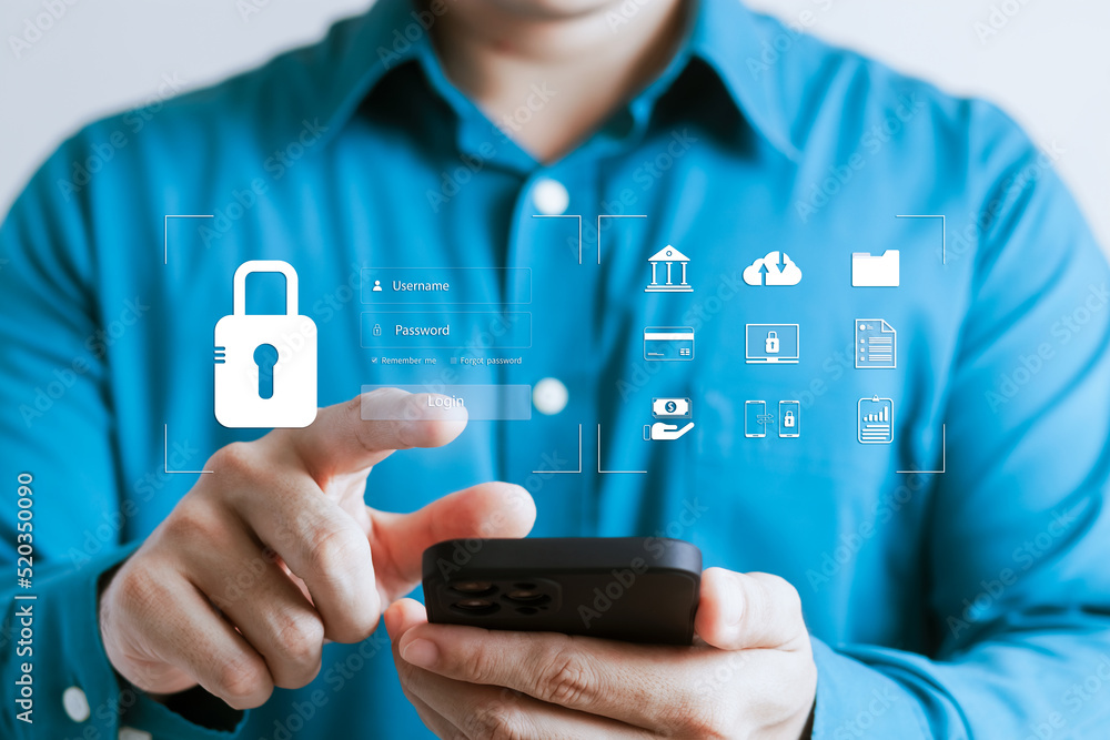 cybersecurity concept, user privacy security and encryption, secure ...