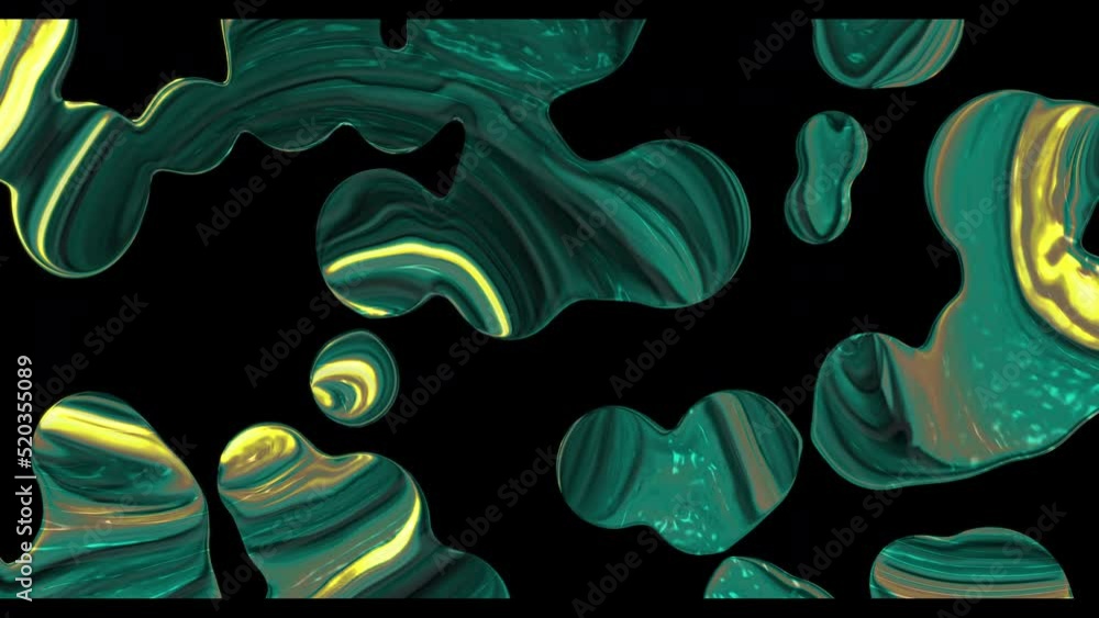 Abstract green drops liquid motion video background, slow flow of ...