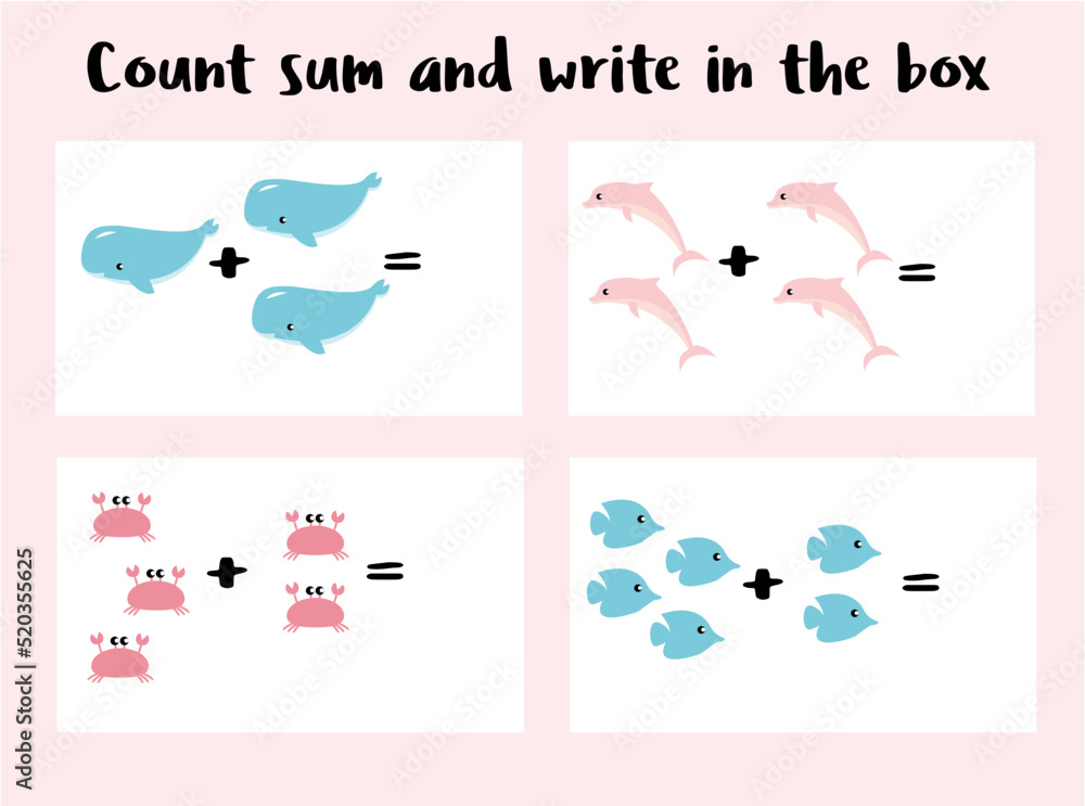 Collection of mini-games teaching counting for kids. Calculation for ...