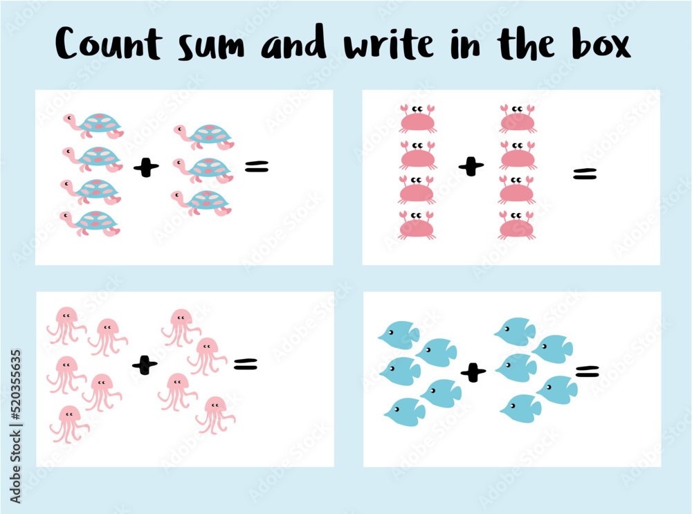 Collection of mini-games teaching counting for kids. Calculation for ...